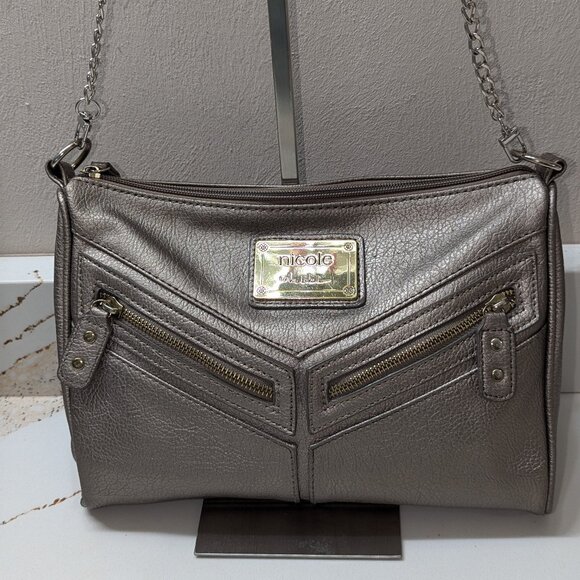 Nicole by Nicole Miller | Bags | Nicole Miller Crossbody Bag In Silver ...